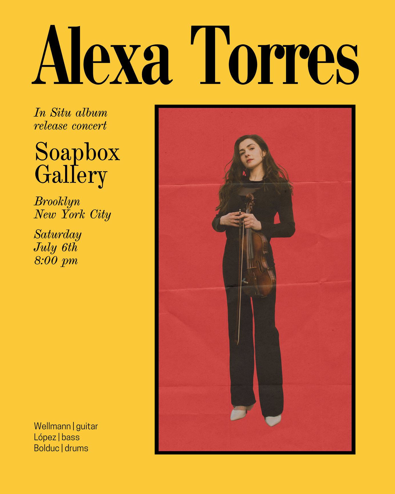 Alexa Torres at the Soapbox Gallery; with Guillermo López, Samuel ...